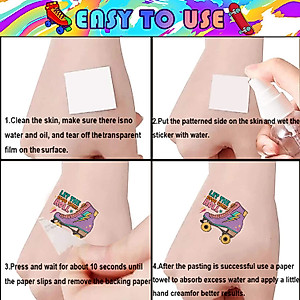 16 Sheet Roller Skate Party Favors Roller Skating Temporary Tattoos Stickers for Kids Girls Boys Throwback to 90s Roller Skate Theme Party Decorations supplies (192 PCS)