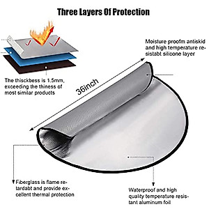 Fire Pit Mat Round,36 in Round Fire Pit mats for Under fire Pit, Fire Pit Mat Flame Retardant Heat BBQ Gas Grill Air Fryer Protective Mat for Deck Patio Lawn Ground Campsite Pad (36 Inch)