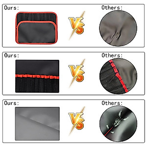 Hinature Lead Vertical Jigs Bag – Roll Up Freshwater Saltwater Artificial Bait Boat Pitching Fishing Jig Lures Fishing Tackle Storage Bag Organizer - Red