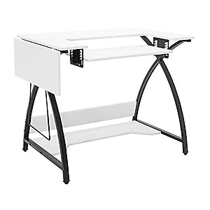 Sew Ready Comet Hobby Center - 45.5" W x 23.5" D White Hobby and Sewing Machine Table with Storage Shelf - Can Also Be Used as Computer Desk