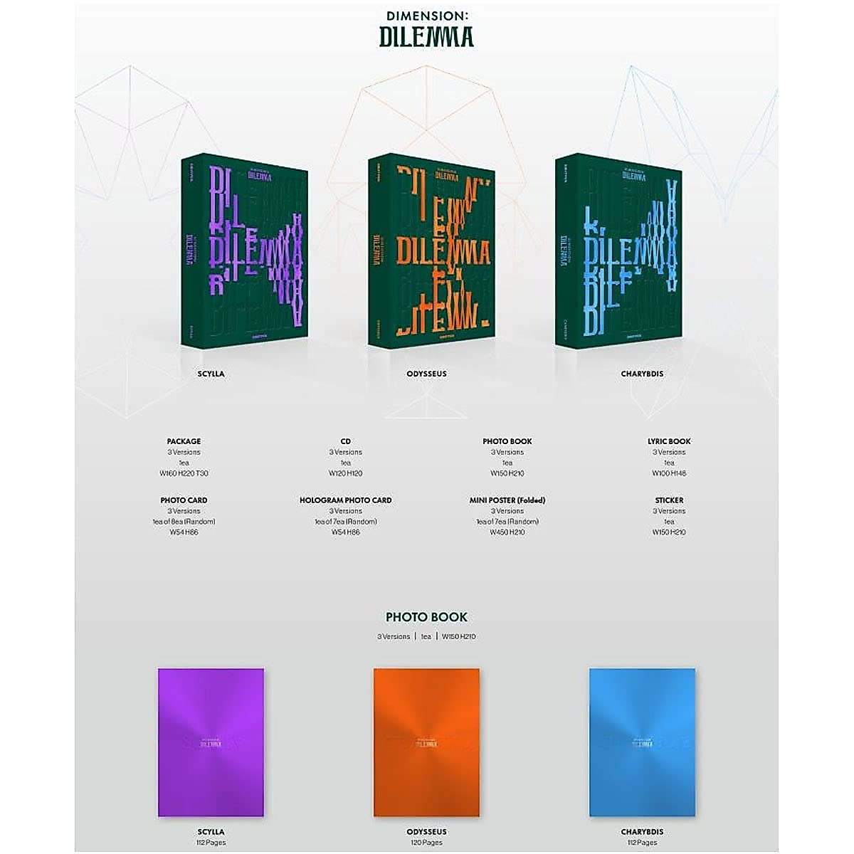 ENHYPEN [Set] 1st Album - Dimension : Dilemma (Set ver.) 3Album +3Roll Poster