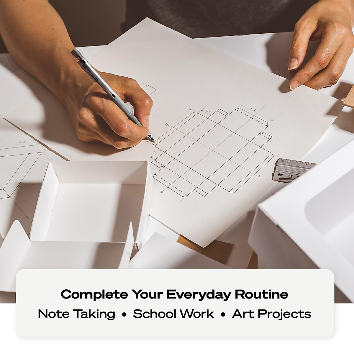 uni-ball Kuru Toga Elite Mechanical Pencil Starter Kit with Silver Barrel and 0.5mm Tip, 60 Lead Refills, and 5 Pencil Eraser Refills, HB #2