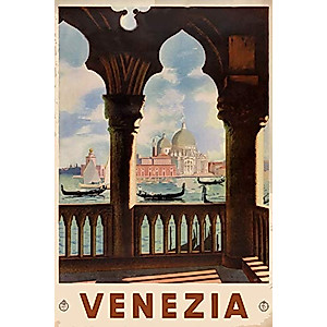 Magnet 1938 Venice Italy Vintage Style Italian Travel Magnet Vinyl Magnetic Sheet for Lockers, Cars, Signs, Refrigerator 5"