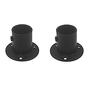 NELXULAS Classic Black Stainless Steel Closet Rod Flange Holder for Pipe (1-1/4")