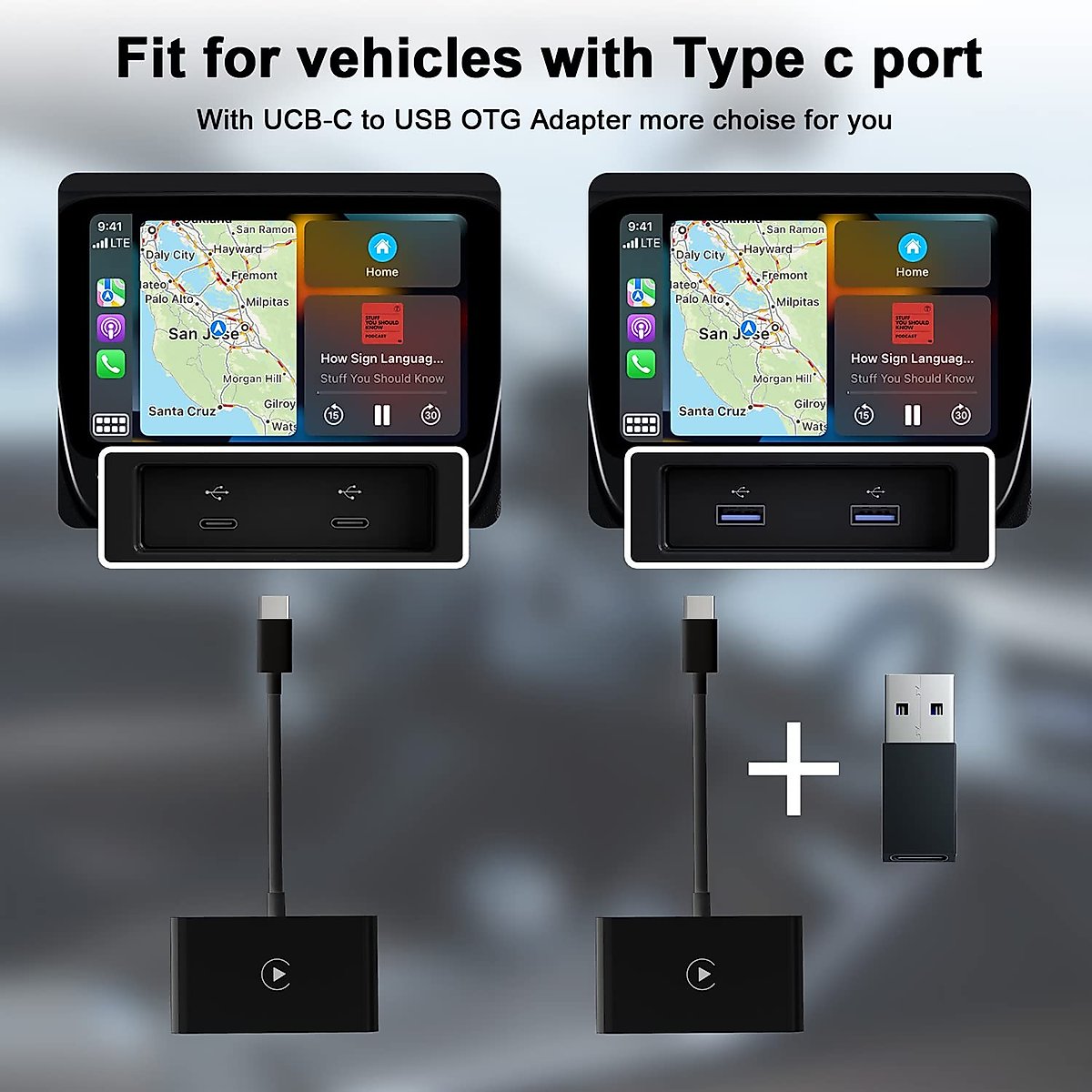 Wireless CarPlay - Wired CarPlay Convert Cars Wireless CarPlay，Wireless CarPlay Adapter，Apple CarPlay Wireless Adapter，Plug & Play Fast and Easy Use Fit for Cars from 2016 & iPhone iOS 10+