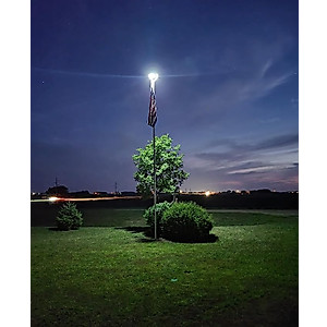 PPQ Solar Flagpole LED Light,New 136 LED 10000h Lifespan Flag Pole Light for 15-25 Ft Poles,Solar Powered Waterproof Lighting on Outdoor Pole Top,10 Hour Dusk to Dawn Auto On/Off