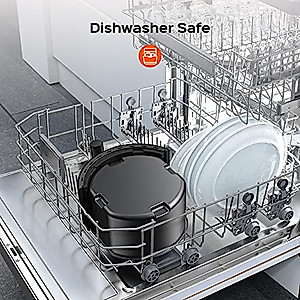 Dreo Air Fryer - 100℉ to 450℉, 4 Quart Hot Oven Cooker with 50 Recipes, 9 Cooking Functions on Easy Touch Screen, Preheat, Shake Reminder, 9-in-1 Digital Airfryer, Black, 4L (DR-KAF002)