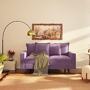 Meeyar Couches for Living Room 58'' Small Couch for Small Spaces Loveseat Small Couch for Bedroom Comfy Sofas for Living Room,Office,and Apartment,Lavender