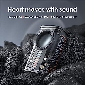 Portable Bluetooth Speaker with Lights, Transparent Wireless Mini Bluetooth Speaker with TWS, Perfect Small Speaker HD Sound and Bass for Office, Home, Shower, Room, Bike, Car (Black)