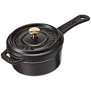 Staub Cast Iron 0.25-qt Mini Saucepan - Matte Black, Made in France