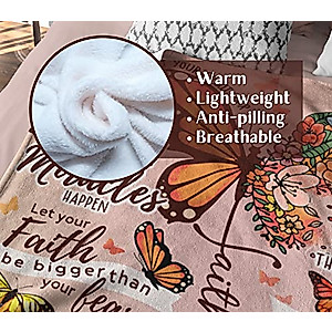 InnoBeta Butterfly Gifts for Women, Girls - Inspirational Butterfly Themed Gifts for Adult - Butterfly Blanket for Birthday, Christmas - Butterfly Faith - Flannel Fleece Plush Blanket - 50"x 65"
