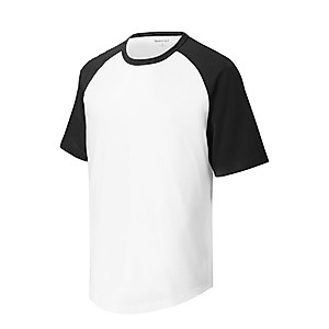 SPORT-TEK Short Sleeve Colorblock Raglan Jersey F20 White/Black