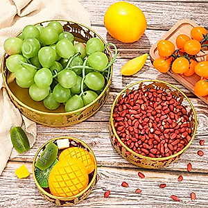 Ramadan Home Decoration 3 Pieces Ramadan Decor Ramadan Trays Moon Ramadan Tray Set Eid Mubarak Plates Food Storage Containers for Eid and Eid Al-adha Ramadan Activity Party Favor, Gold