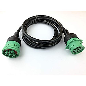 Type 2 J1939 Male to Female Extension Cable Full 9pin 20AWG 6Ft for Truck Freightliner Code Reader
