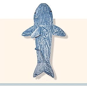 LELEBEAR Shark Blanket,Shark Blanket Hoodie Adult -Blanket Hoodie Women (74.8 x 35.5in (L) for Height of 155-175cm)