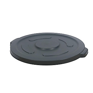 Round Trash Can Lid Compatible with 55 Gallon Plastic Prince Container, Gray