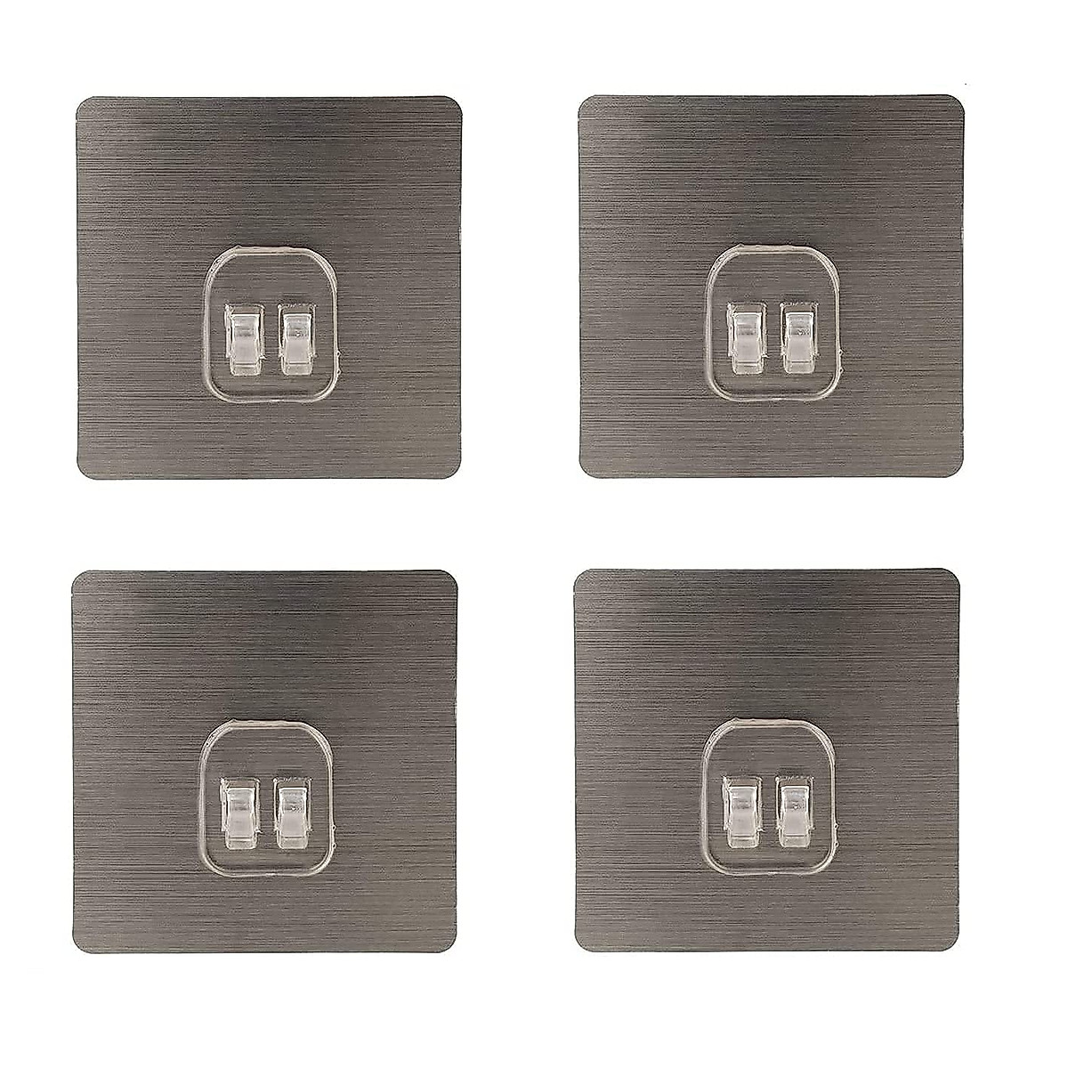 Ibuz.in Bathroom Shelf Adhesive Hooks Sticker Strong Hooks for Shower Caddy Basket Double Claw Wall Hooks Sticker for Kitchen Bathroom (7 x 7 cm) Pack of 8Pcs (8, Gold)