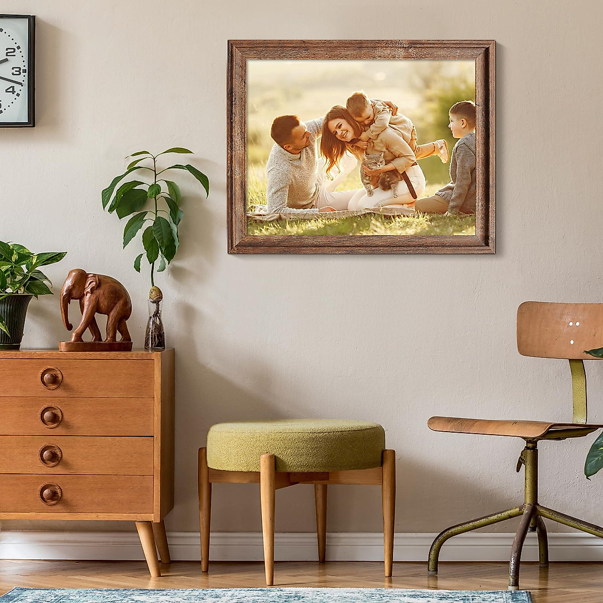 QEQRUG Rustic16x20 Frame Vintage Brown Poster Frames 16x20 Wall Mounting Picture Frames 2 Pack