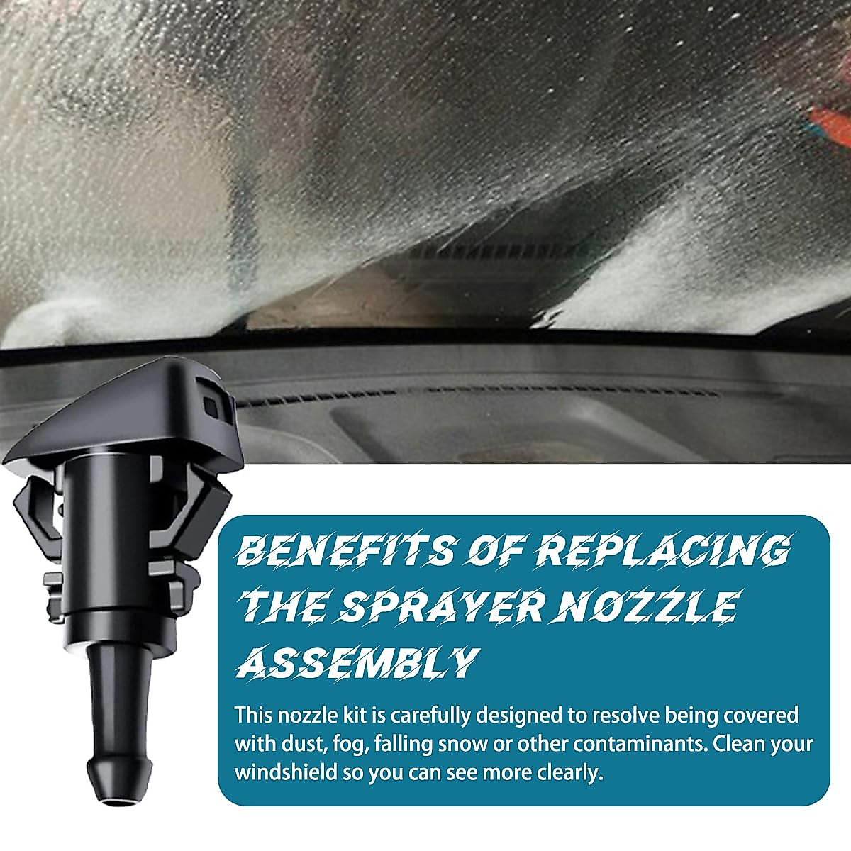 AUCELI Windshield Washer Hose Kit 22 Pcs Set, 4M Washer Fluid Hose, 6 Pcs Hose Connectors, 2 Fan Nozzles, Connect Car Water Pump and Nozzles Suitable for Most Car Windshield Fluid Tubing