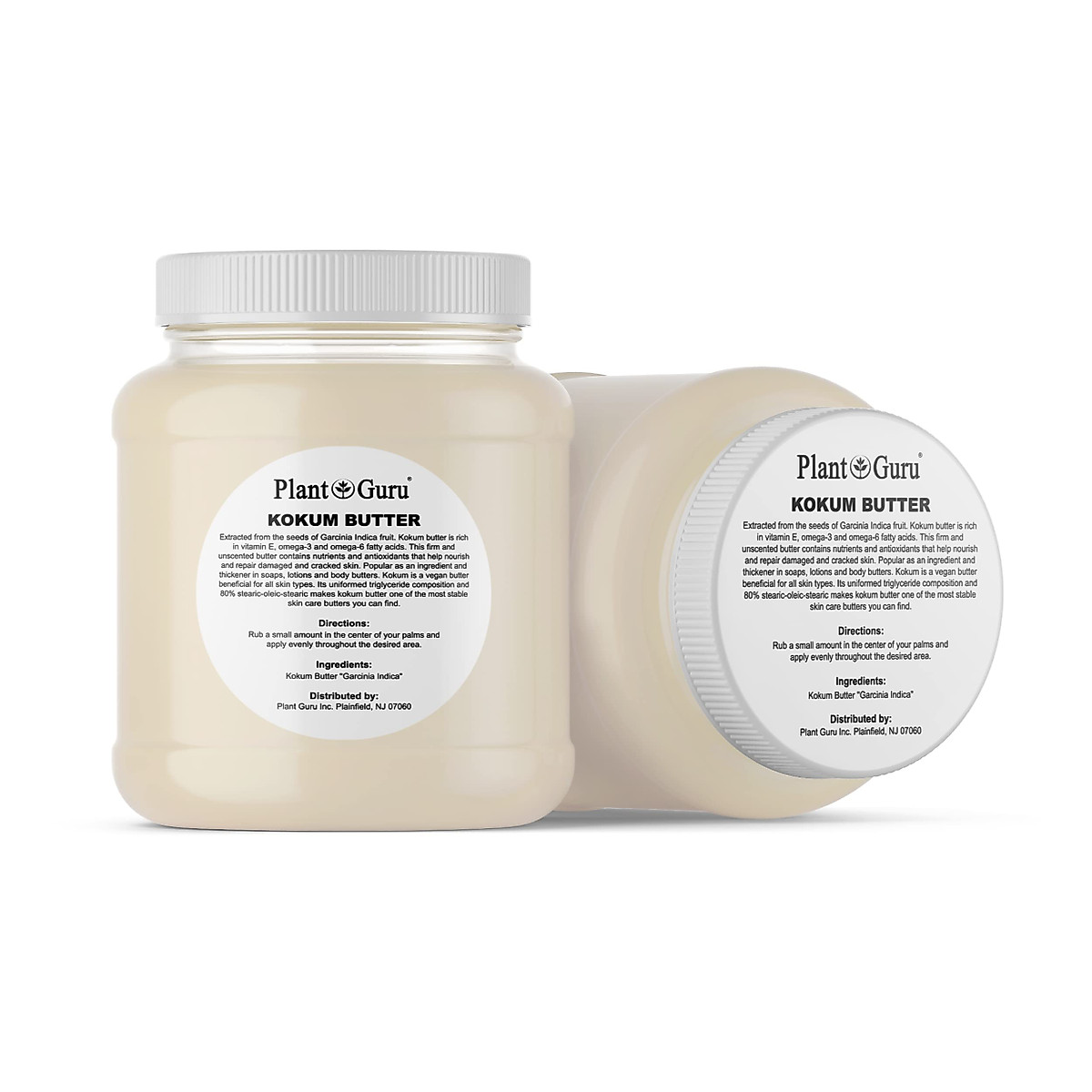 Raw Kokum Butter 3 lbs. Bulk 100% Pure Natural - Great for Skin, Body and Hair Moisturizer, DIY Creams, Balms, Lotions and Soap Making.