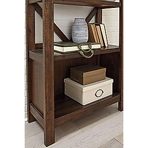 Signature Design by Ashley Baldridge Rustic 78" Bookcase with 4 Shelves, Distressed Brown