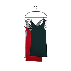 Dr. Organizer Steel Closet Organizer Hangers for Tanks Tops, Bras, and Cami Tops, USA Patented – 3 Pack, Black
