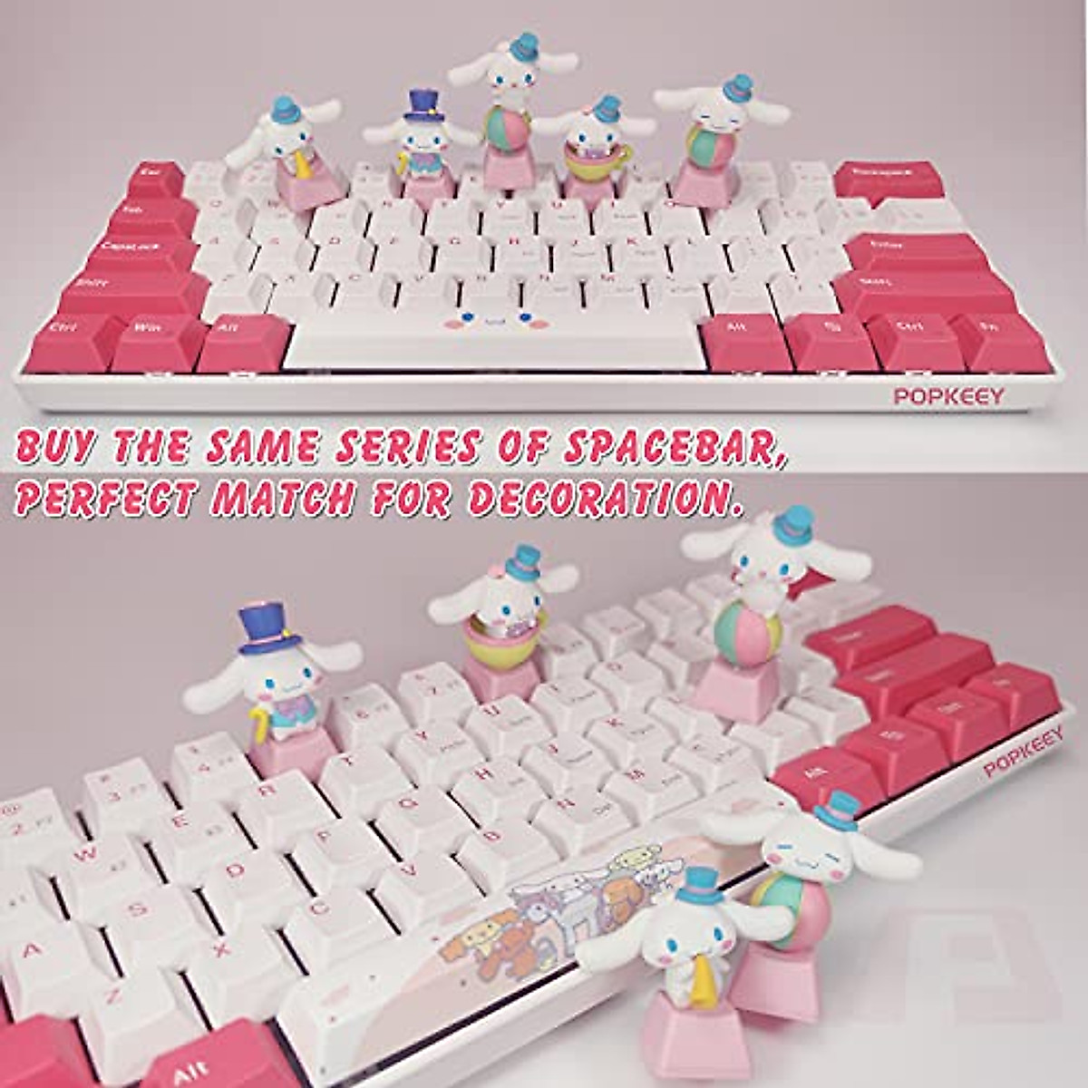 Custom Japanese Anime Keycaps,Compatible with Cherry MX Switches Mechanical Keyboard Pink PBT Keycap,Computer Gaming Keyboards Cute Key Caps,Artisan ESC OEM Profile R4 Key Cap (Step On The Ball)