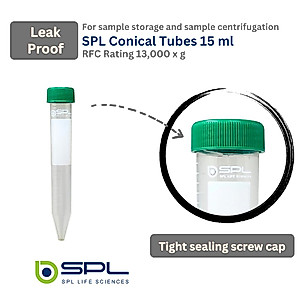 SPL 15 ml Conical Centrifuge Tubes Sterilized with PP Racks,DNase/RNase - Free, 25 Tubes x Rack (1 Rack)