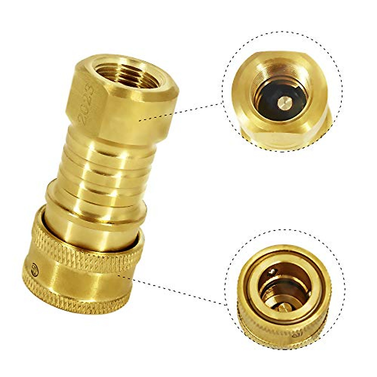 MCAMPAS 20FT Propane Hose Assembly with 3/8 Inch Natural Gas Quick Connect Fittings for Gas Grill, Griddle, Fire Pit, Heater.Included 3/8" Quick Disconnect Plug x Both 3/8" Male Pipe Thread