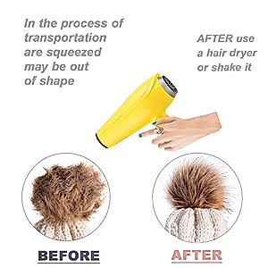 SAMZX Womens Winter Hat Thick Cable Knit Warm Beanie for Women with Faux Fur Pom Pom Hat Beige