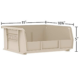 Akro-Mils 30235 AkroBins Plastic Hanging Stackable Storage Organizer Bin, 11-Inch x 11-Inch x 5-Inch, Yellow, 6-Pack