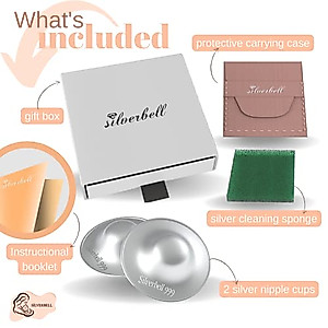 The Original 999 Pure Silver Nursing Cups - Nipple Shields for Nursing - Silver Nipple Covers -Silver Nursing Cups - Newborn Essentials Must Haves - Breastfeeding Nipple Covers-Nipple Shield