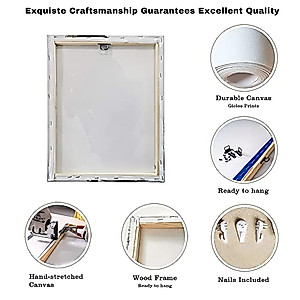 Blue World Map Wall Art Canvas Decor Poster for Office, Living Room, Home Bedroom Decoration 16"x24"x3 Pcs Framed