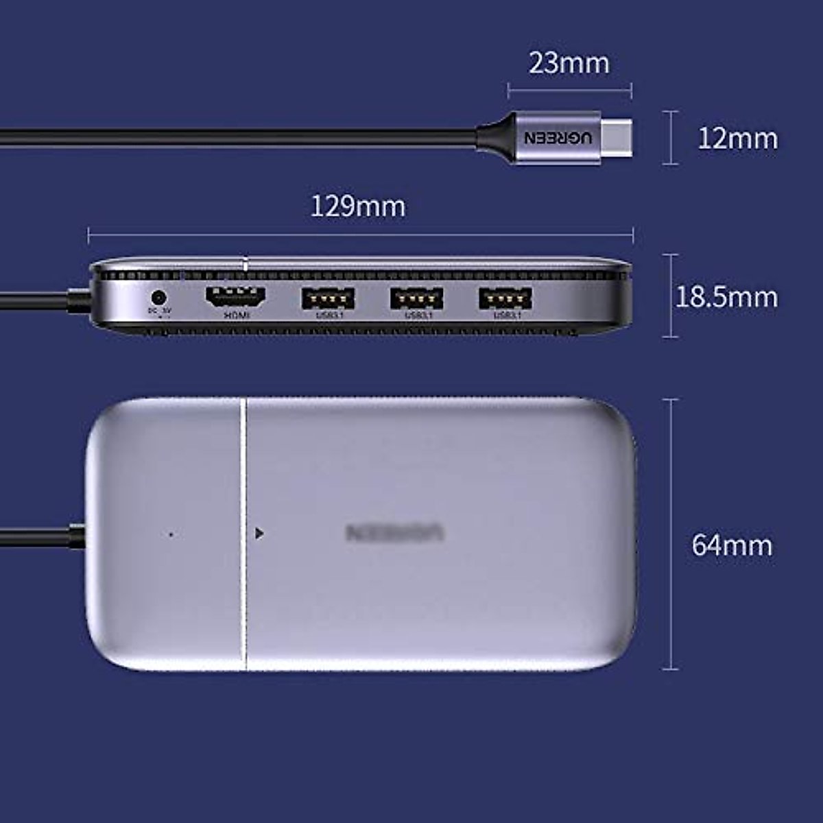 WJCCY USB C HUB USB Type C 3.1 to M.2 B-Key HDMI 4K 60Hz USB 3.1 10Gbps USB C HDMI HUB Splitter