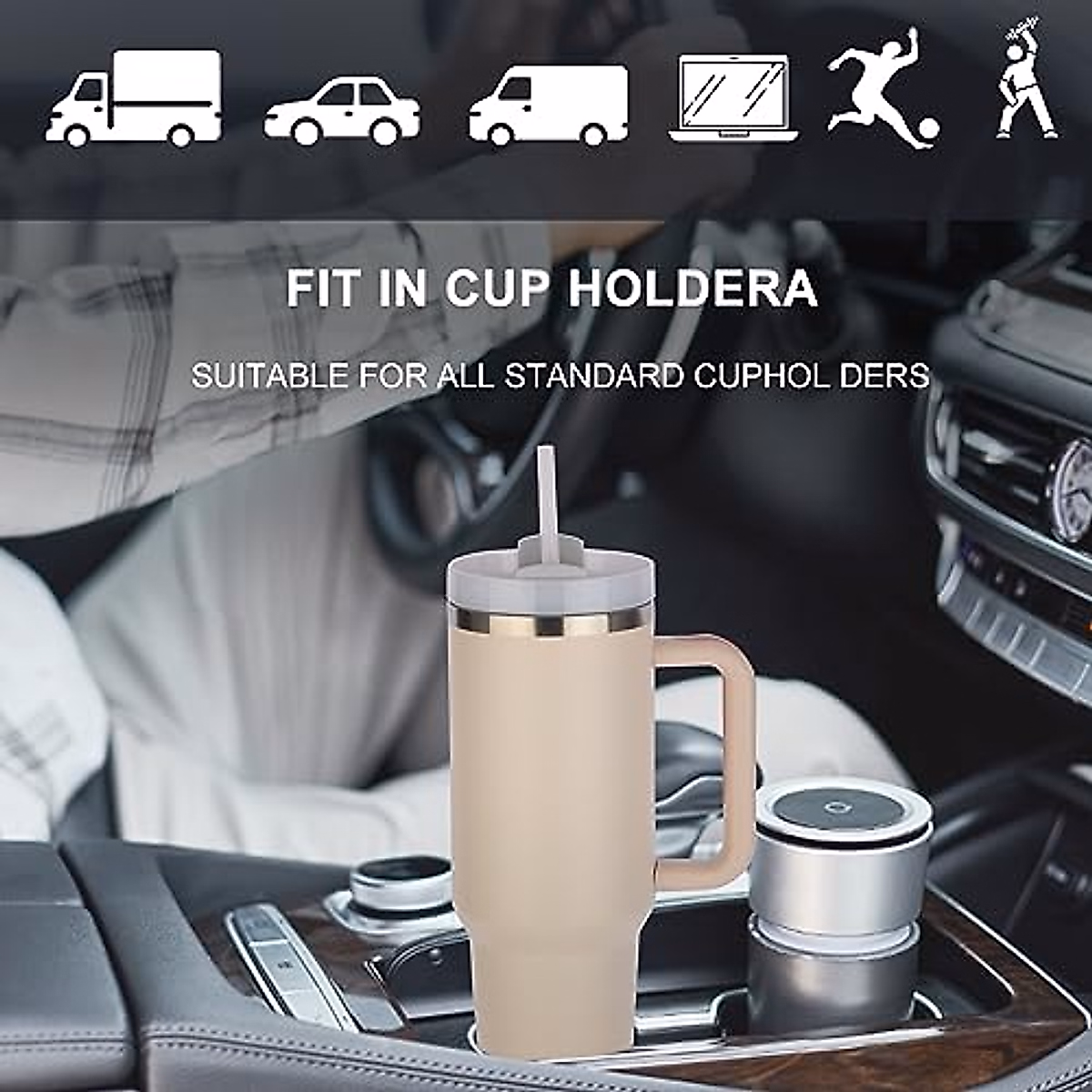 YTTL 40 oz Tumbler with Handle and Straw,1200ml Insulated Cup Reusable Stainless steel,Thermal insulation,leak proof Tumbler,Dishwasher Safe (Viridis)