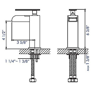 ALFI brand AB1598-PC Polished Chrome Single Hole Waterfall Bathroom Faucet