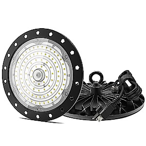 Royana 100W LED High Bay Light 10000lm Led Garage Light, 6000K Garage Ceiling Lights, Led Shop Light with US Plug Barn Light for Commercial Garage Warehouse Factory