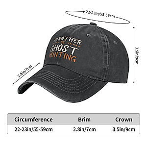 Trewrdt I'd Rather Be Ghost Hunting Hat Xmas Halloween Hat Men Women Baseball Cap Trucker Hat Cowboy Hat Black