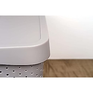 HANAMYA Lidded Storage Bin Organizer | Storage Organizing Container, 16 Liter, Set of 4, Gray