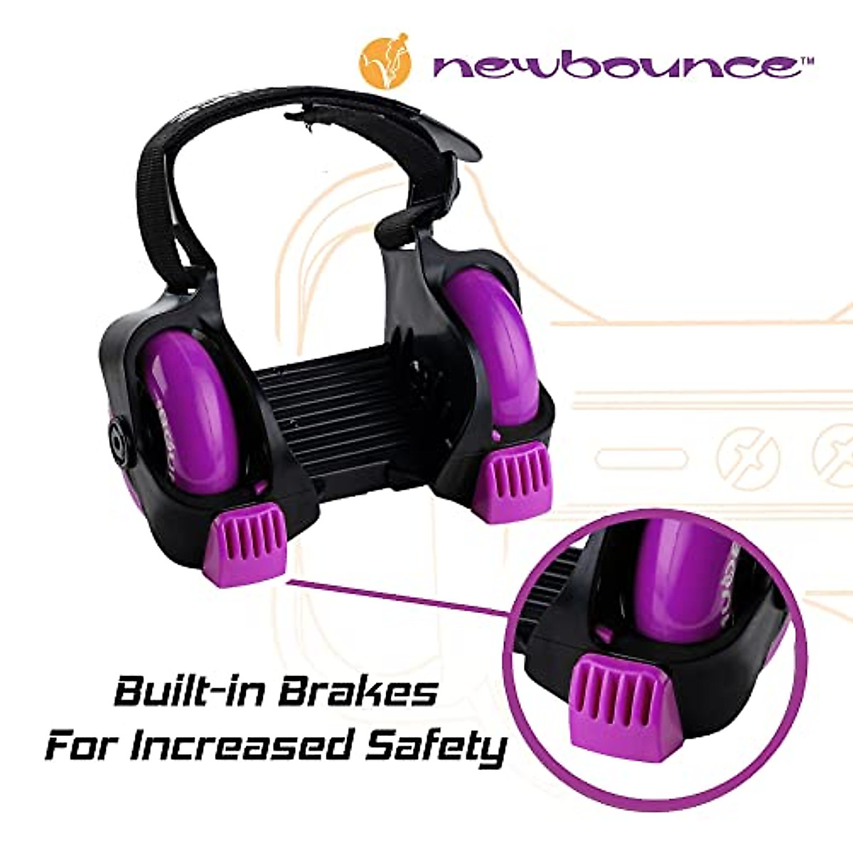 New-Bounce Heel Wheel Skates - Jet Wheelies for Shoes - Adjustable Roller Heel Skates for Kids - One Size Fits Most