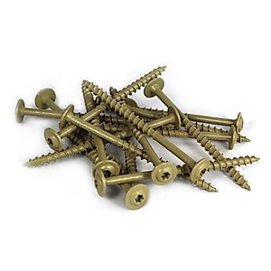 WoodPro Fasteners CB8X234-1 Number-8 by 2-3/4-Inch Cabinet Construction Screws, T20, 1-Pound Net Weight, 97-Piece , Gold