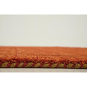 Unique Loom Solid Gava Collection 100% Natural Twisted Wool Modern Terracotta Area Rug (8' x 12')