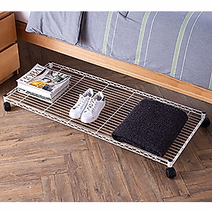 DormCo Suprima Rolling Underbed Storage Shelf - White