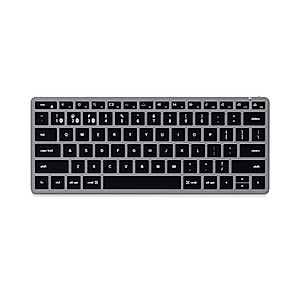 Satechi Slim X1 Bluetooth Backlit Keyboard – Illuminated Keys & Multi-Device Sync – for M2/ M1 MacBook Pro/Air, M2/ M1 iPad Pro/Air, M2 Mac Mini, iMac M1 - Space Gray