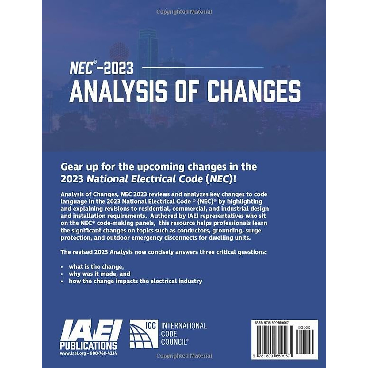 Analysis of Changes, NEC-2023