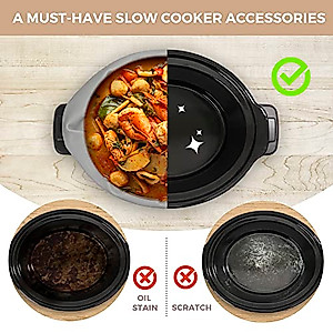 Silicone Slow Cooker Liners Compatible with 6-8 Quarts Crockpot, Reusable Slow Cooker Liner (Grey and Yellow)
