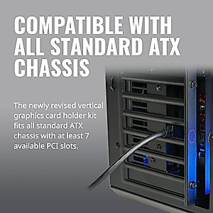 Cooler Master MasterAccessory Vertical GPU Card Holder Kit V2, Premium Riser Cable PCI-E 3.0 x16-165mm, Adjustable Length for E-ATX|ATX Cases (MCA-U000R-KFVK01)