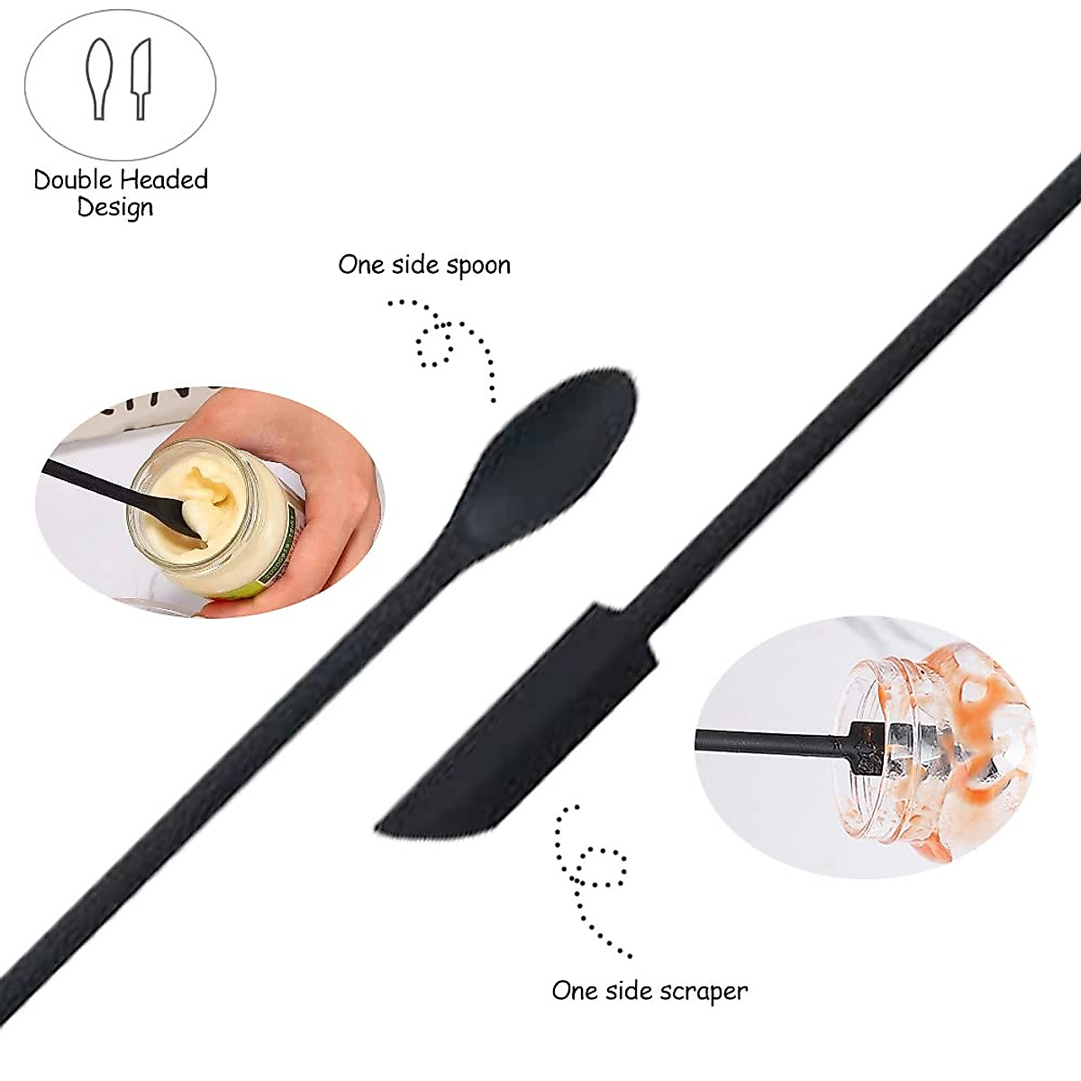 Metulip Last Drop Mini Spatula Set 8 PCS Silicone Tiny Makeup Spatulas for Skinny Openings Bottles Cosmetics Lotion Resin Beauty Spatulas Thin Jar Spatula for Kitchen