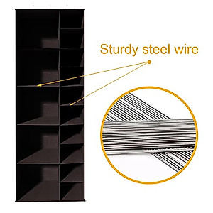 coastal rose Hanging Closet Storage Organizer, 15 Sections Closet Organizers and Storage Shelves Shoe Rack Holder Hanger, Coffee