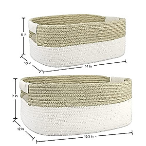 LA JOLIE MUSE Cotton Rope Basket for Nursery Baby Toys Storage